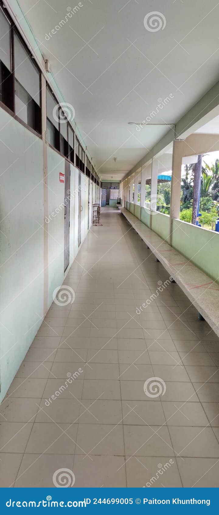 Corridor in the School Building Stock Image - Image of corridor ...