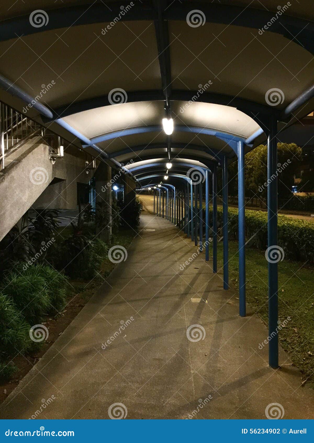 Corridor stock photo. Image of side, street, path, night - 56234902
