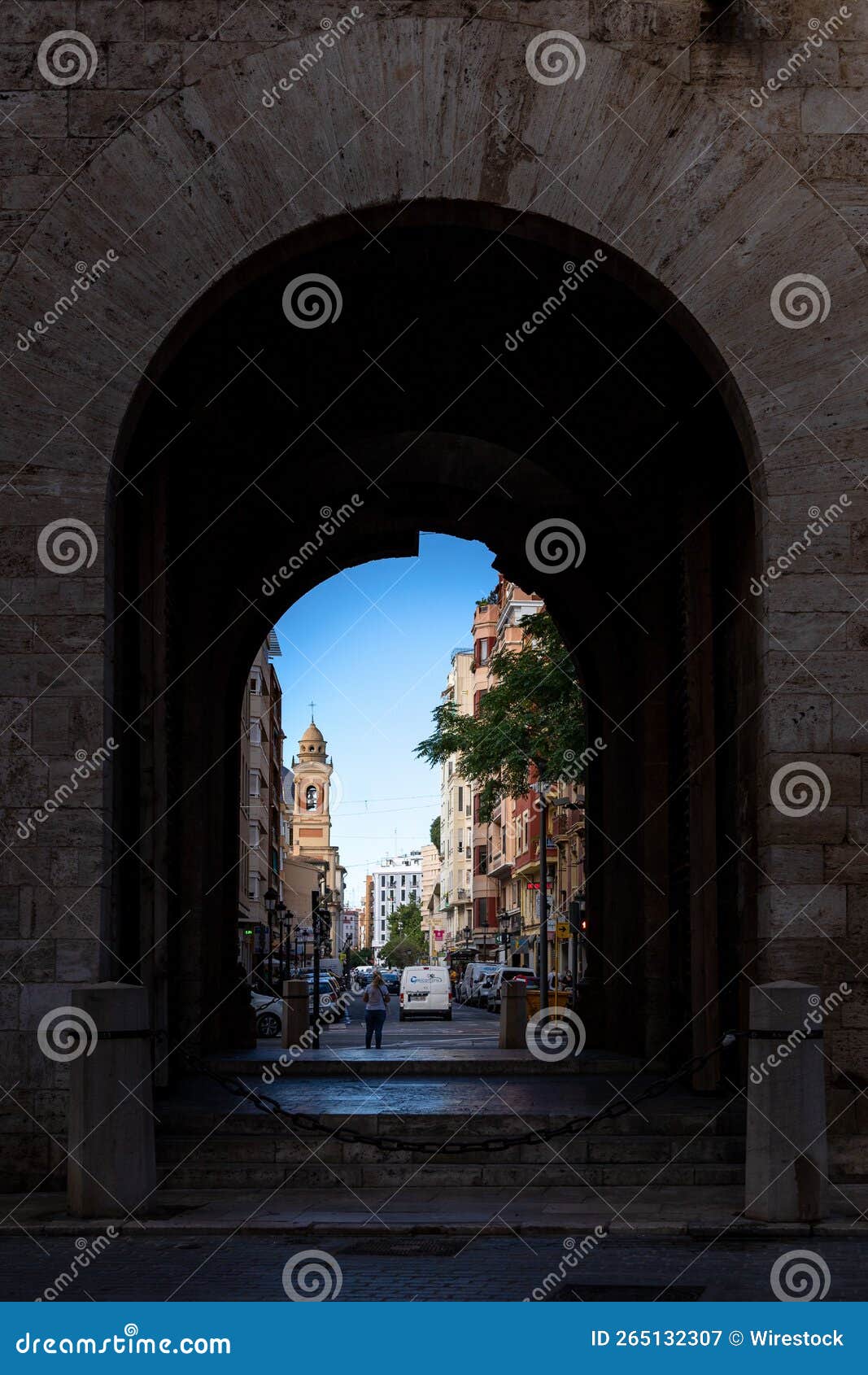 Corridor between Stony Buildings in Valencia Editorial Photography ...