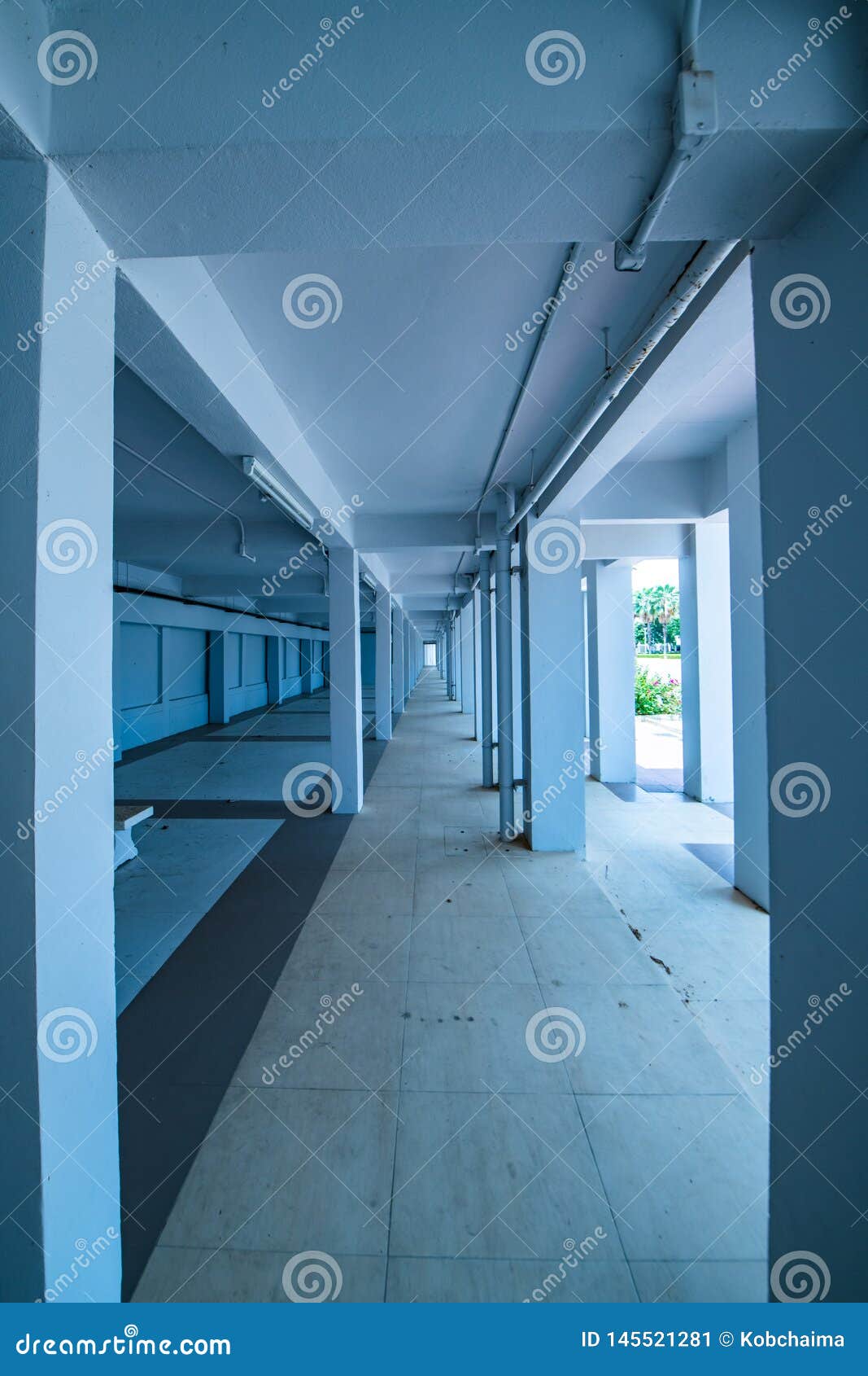 Corridor Under the Building Stock Image - Image of abstract, interior ...