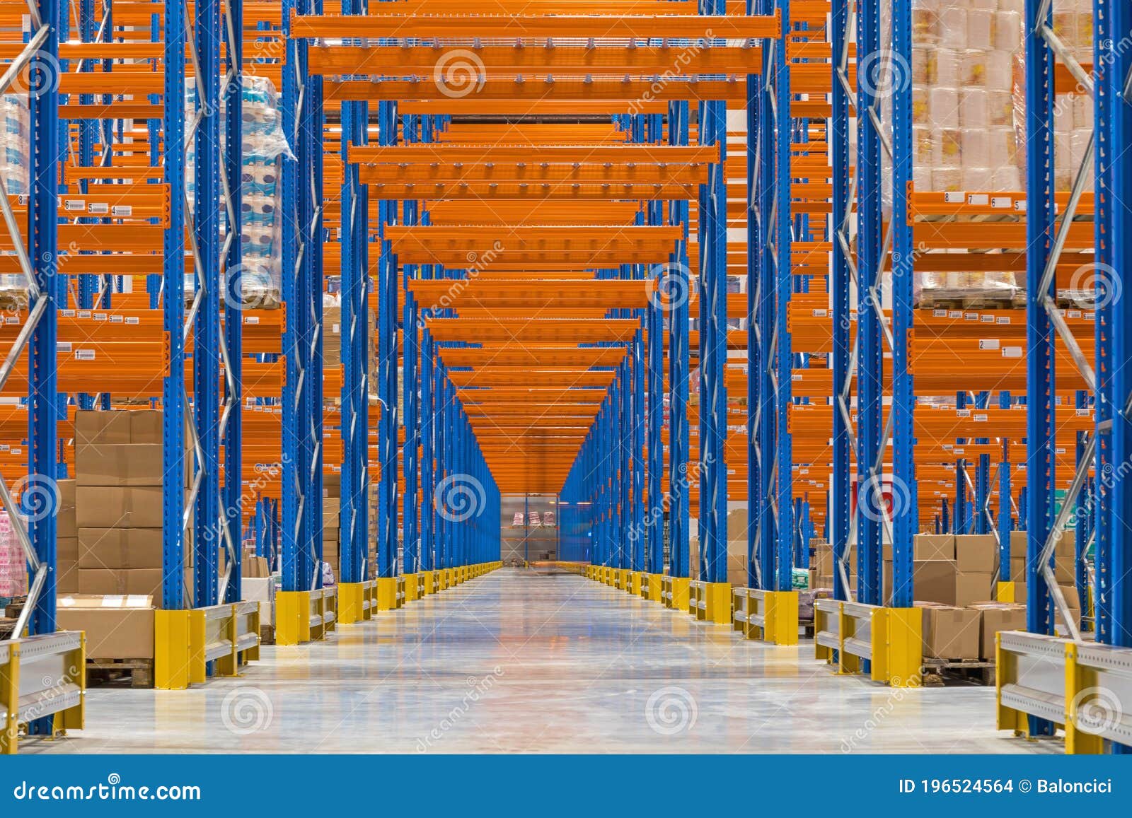Corridor Way Warehouse stock photo. Image of indoor - 196524564