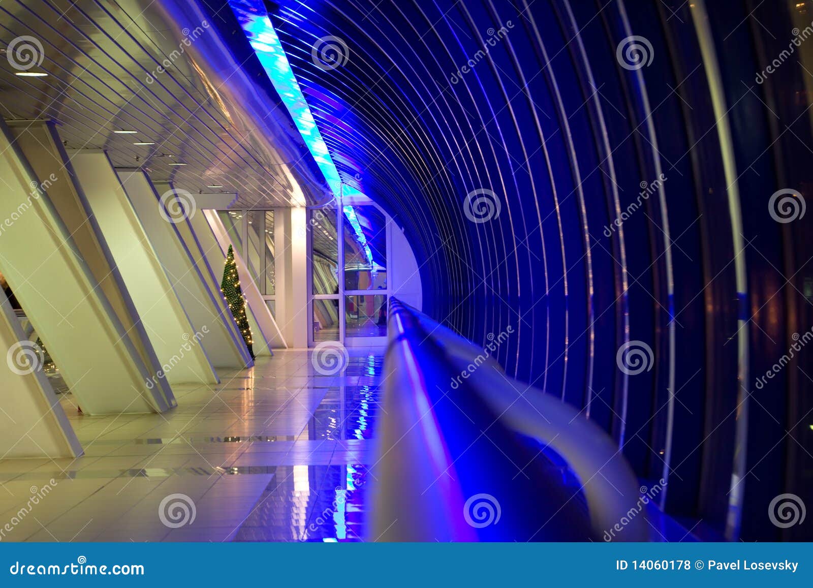 Corridor with Windows in Modern Building Stock Photo - Image of ...