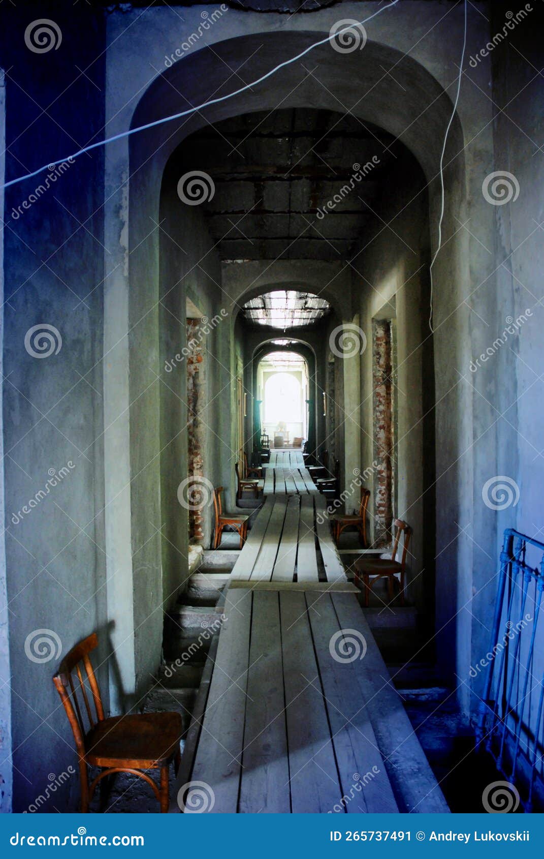 A Corridor with a Wooden Floor in an Old Orthodox Monastery Stock Image ...