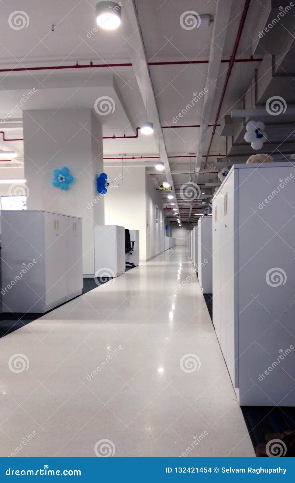 Corridor of the Work Station an Information Technology Company. Stock ...