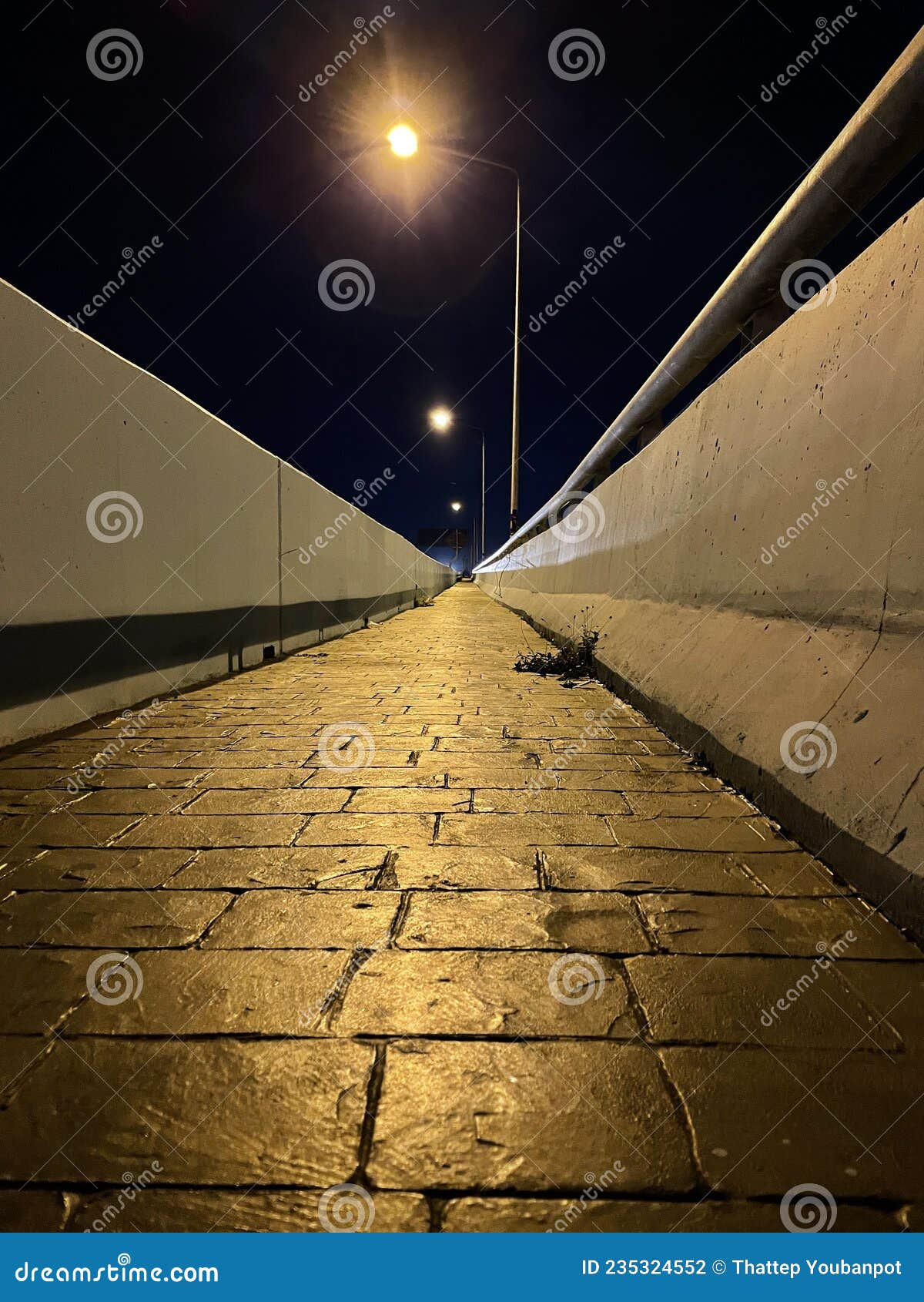 The Corridors at Night are Clearly Lit Up. Stock Photo - Image of urban ...