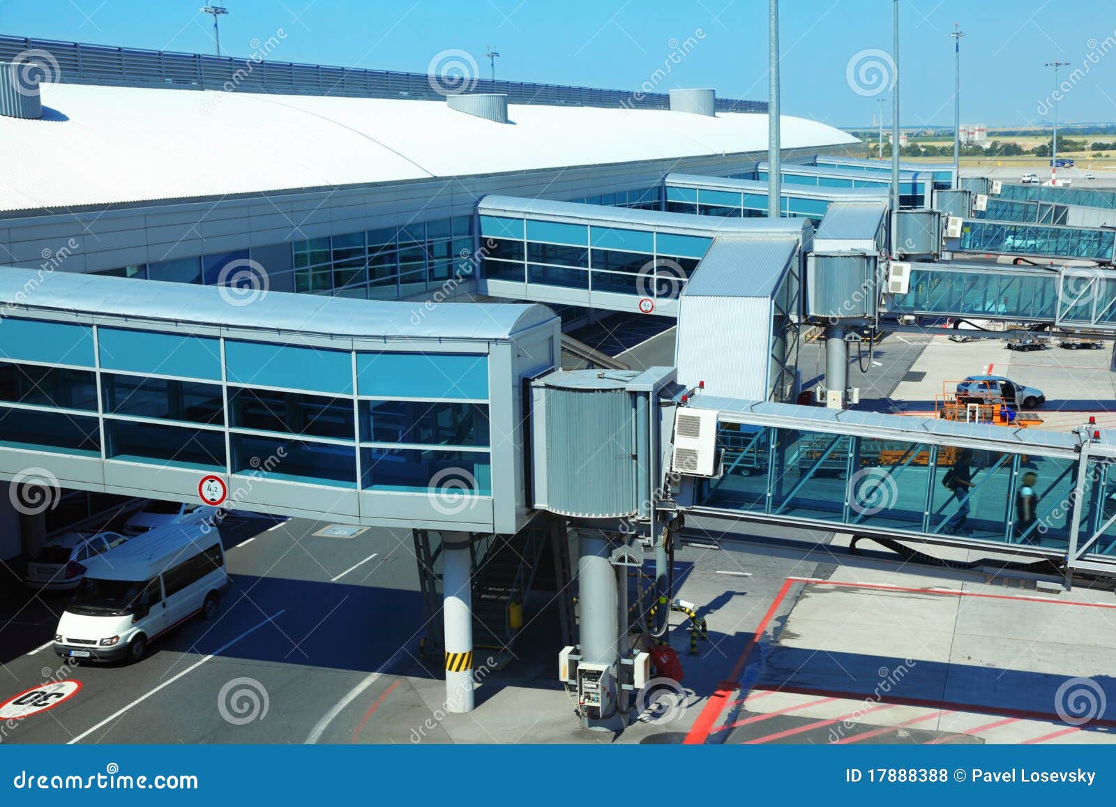Corridors for Passengers in Aircraft at Airport Stock Photo - Image of ...