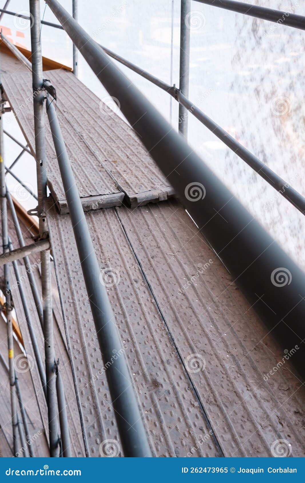 Corridors of a Scaffold Seen from Inside a Construction Site Stock ...