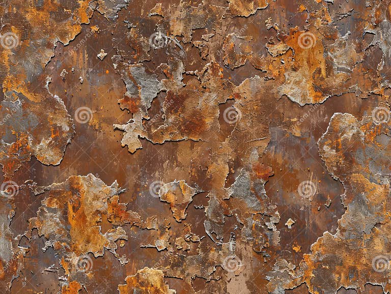 Corroded Metal Panel with Visible Weathered Rust Stock Illustration ...