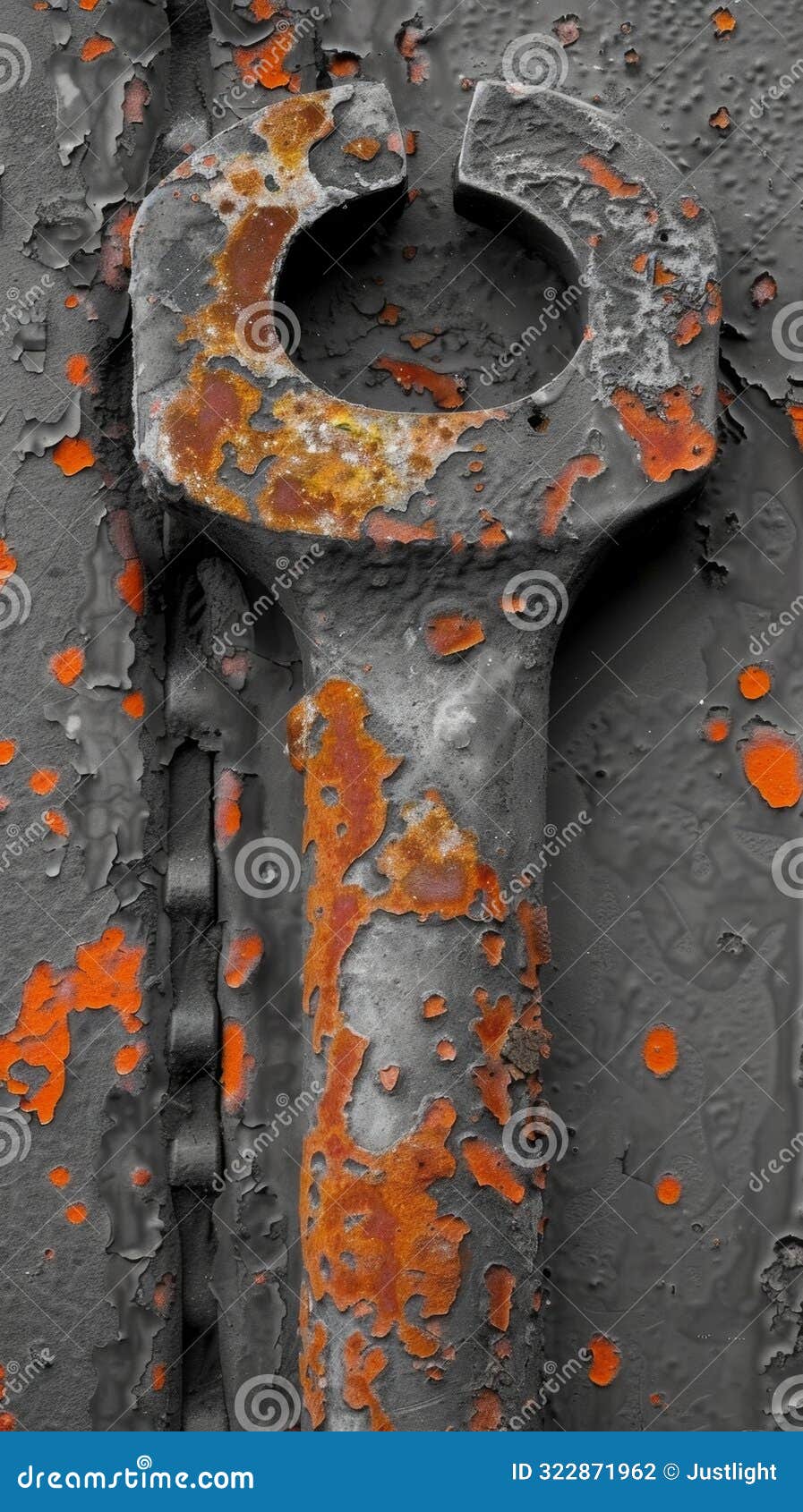 A Corroded Metal Tool Its Surface Covered in Splotches of Dark Orange ...