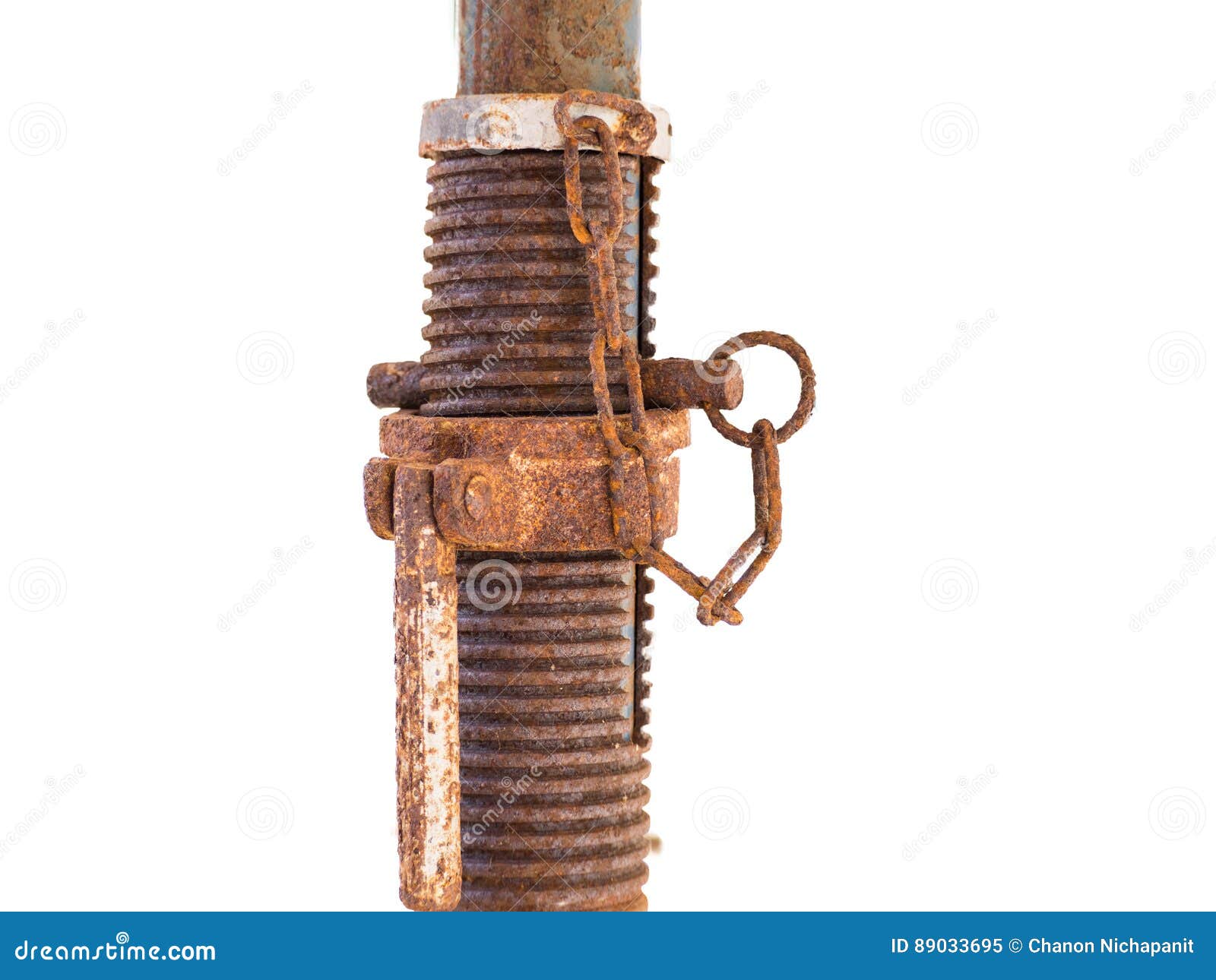 Corroded Old Connector Spiral, Rusted Tool Isolated on White Background ...