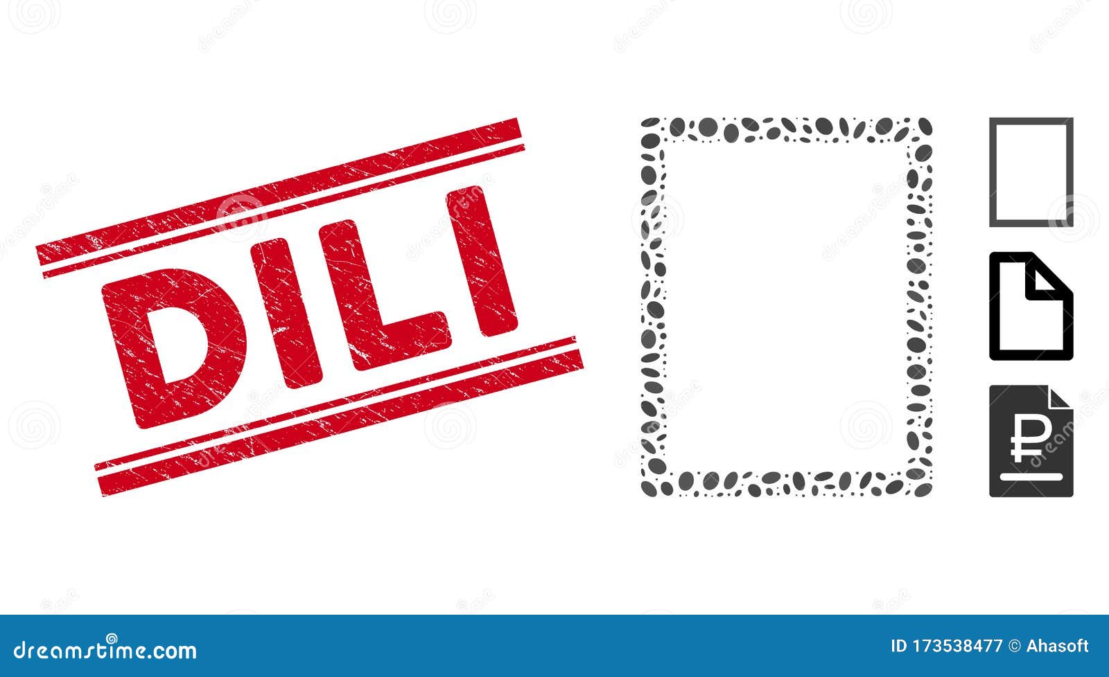 Grunge Dili Line Seal and Collage Page Icon Stock Illustration ...