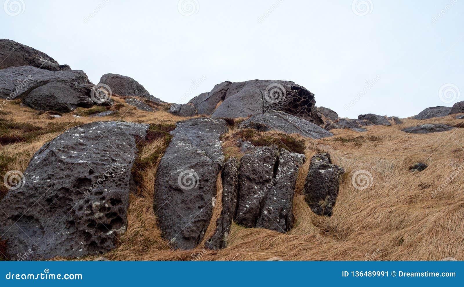 Corroded Rocks on Hill West Norway. Stock Image - Image of looking ...