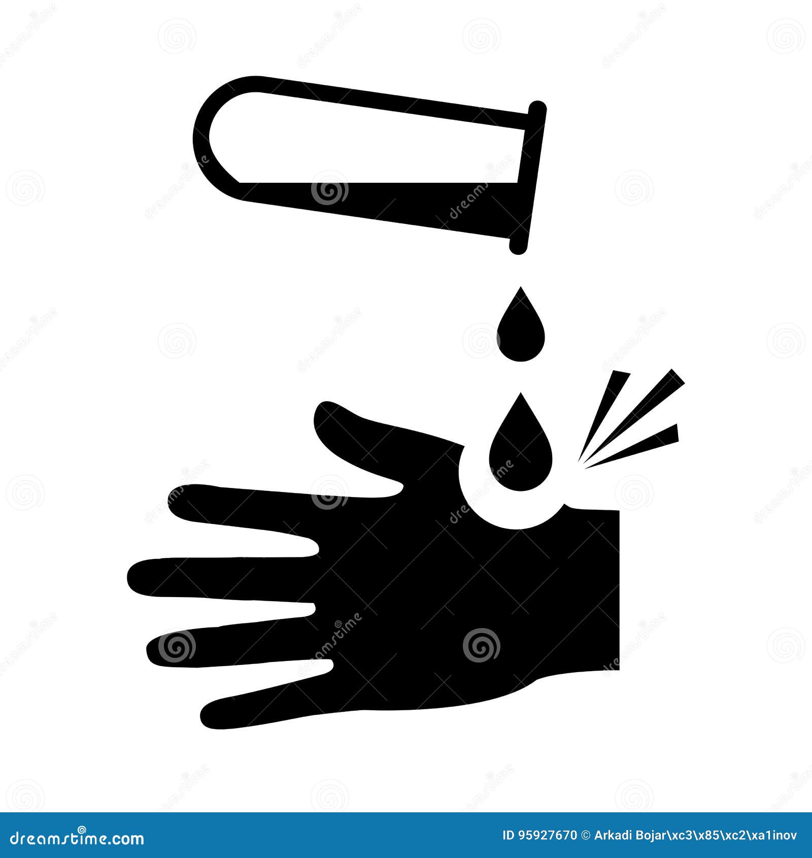 Corrosief Zuur Waarschuwings Vectorpictogram Vector Illustratie ...