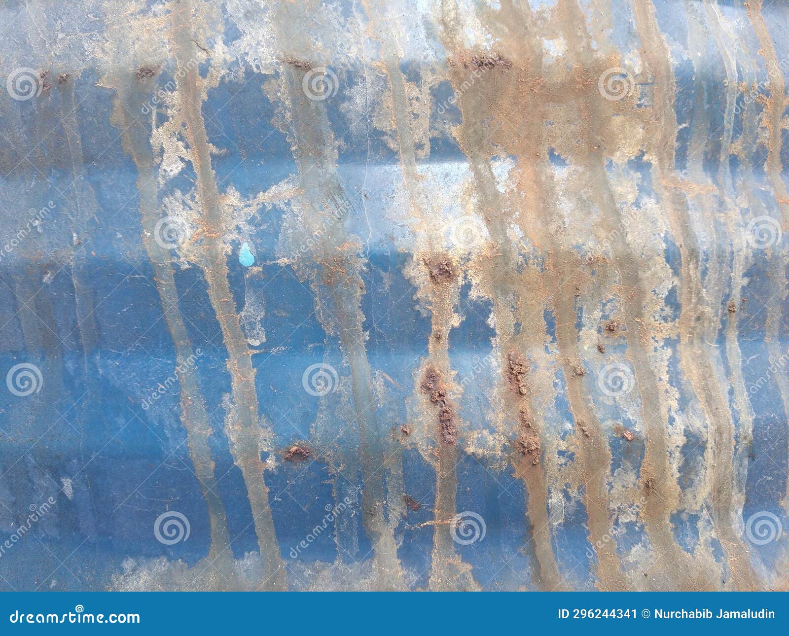Corrosion on blue barrel stock image. Image of industrial - 296244341