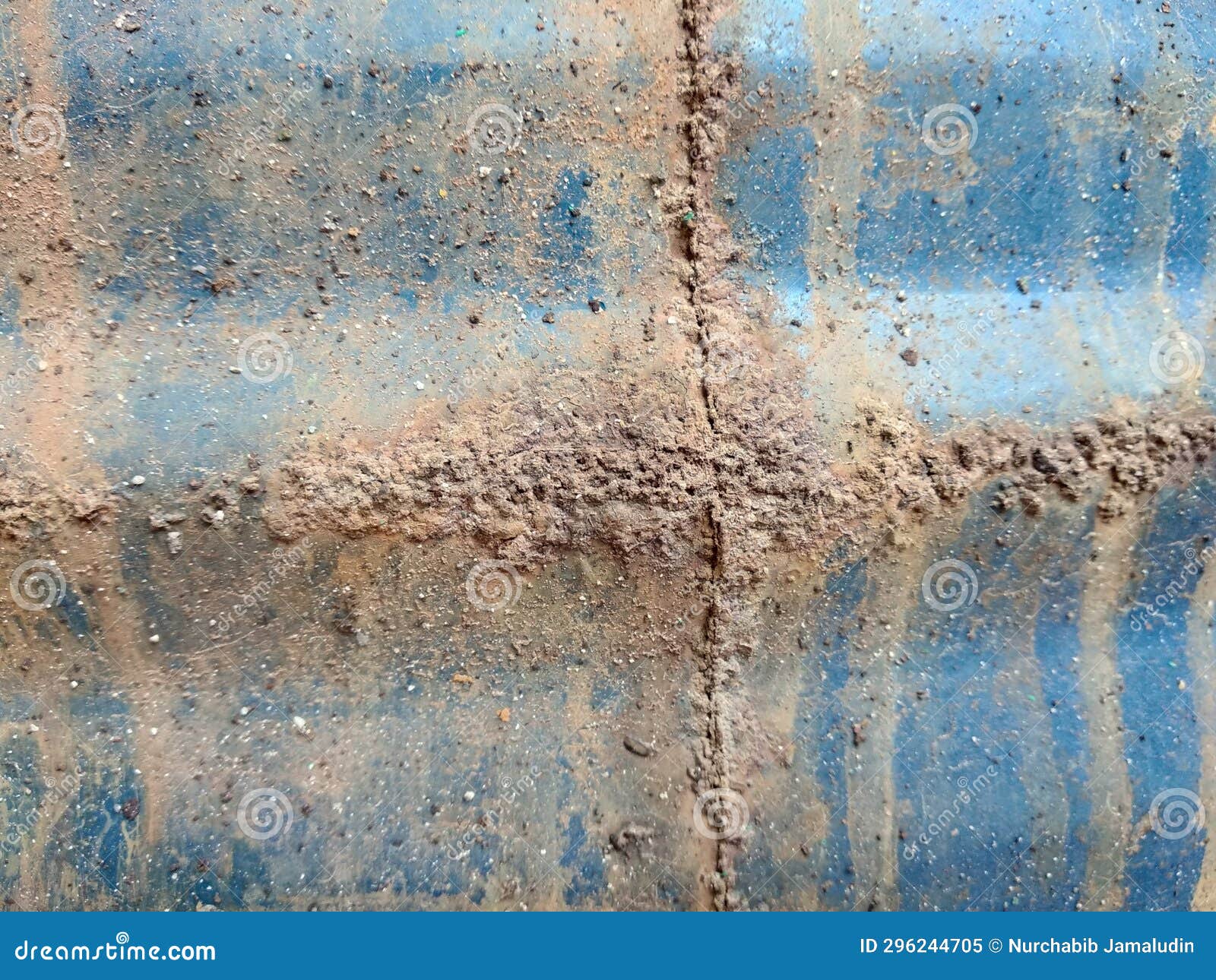 Corrosion on blue barrel stock image. Image of protection - 296244705