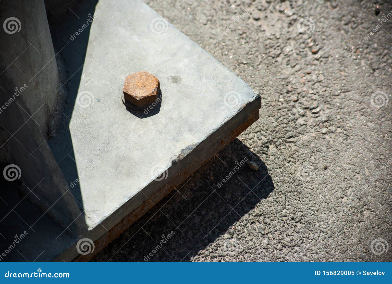 Corrosion on the Bolt Holding the Heavy Metal Column Stock Image ...