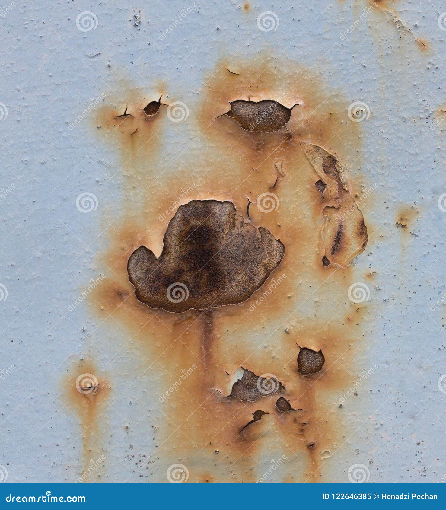 Corrosion of Metal on a Blue Background, Texture Corrosion Stock Image ...