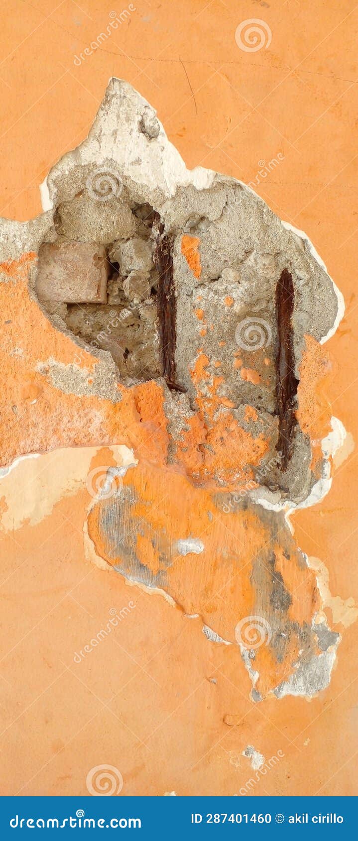 Corrosion Wall Iron Building Structure Steelbar Stock Photo - Image of ...