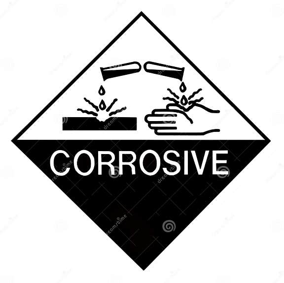 Corrosive Chemical Label stock illustration. Illustration of danger ...