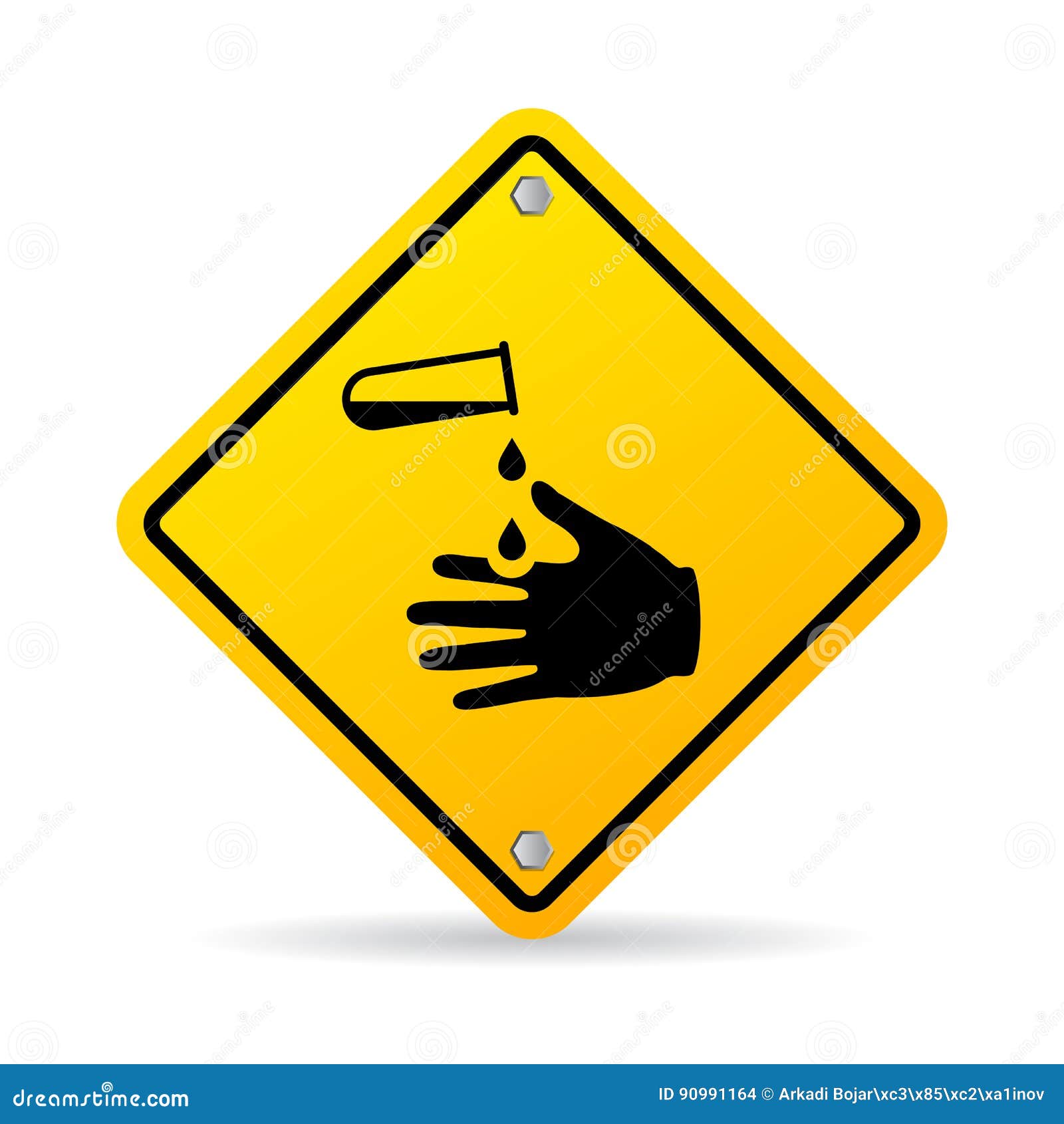 Corrosive Chemicals Danger Warning Sign Stock Vector - Illustration of ...