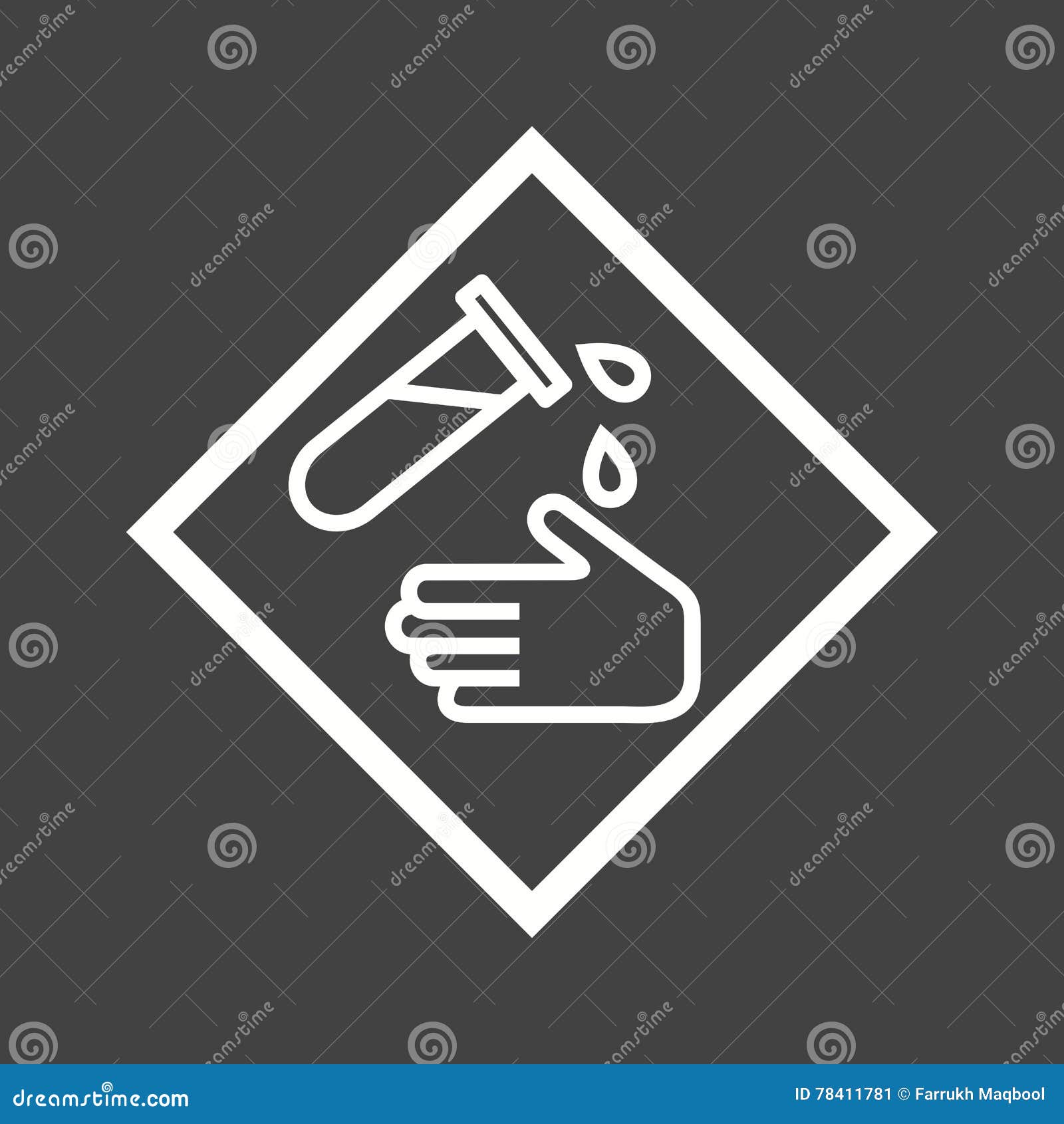 Corrosive Hazard stock vector. Illustration of sign, environment - 78411781