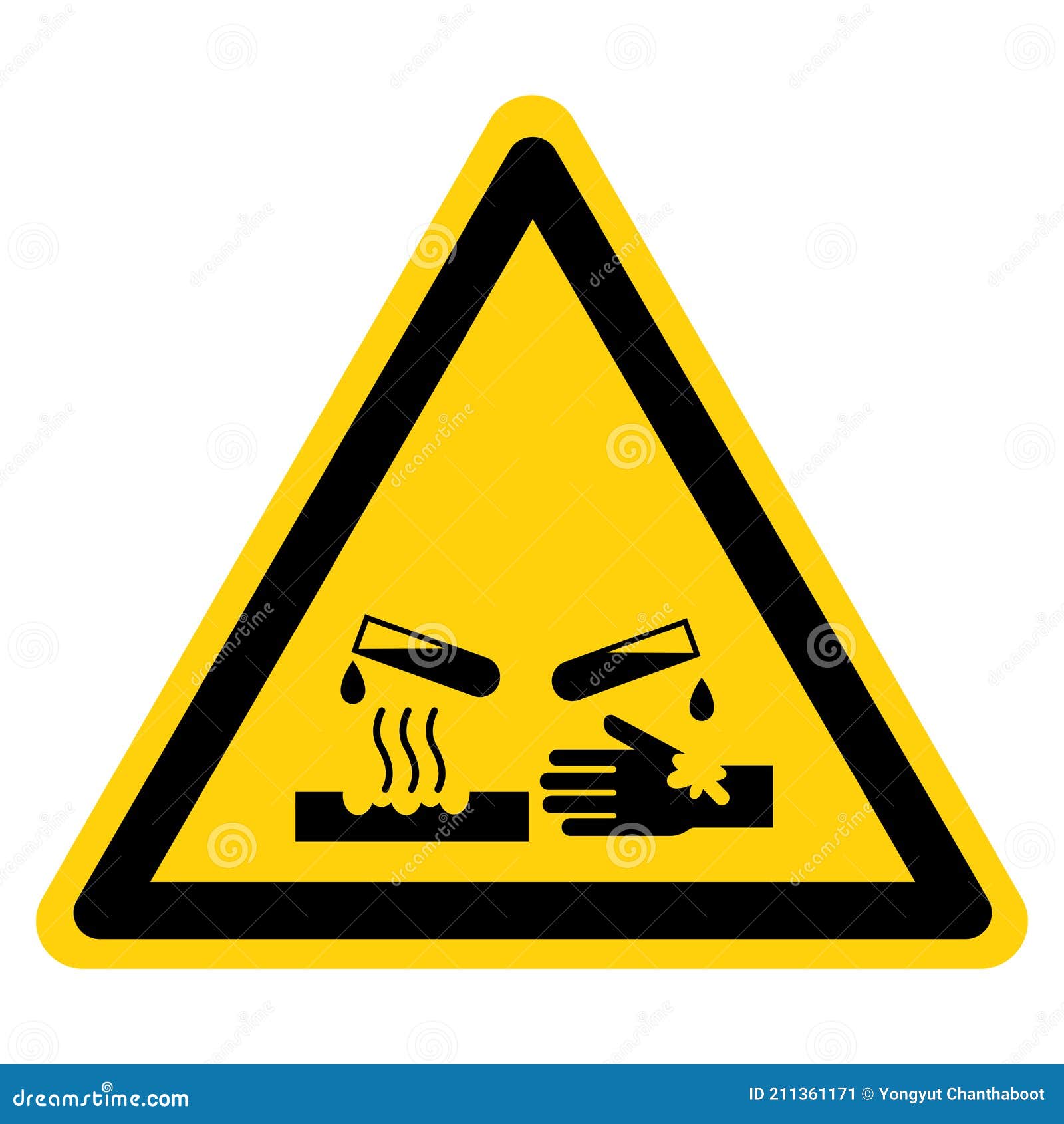 Corrosive Material Substance Symbol ,Vector Illustration, Isolate on ...