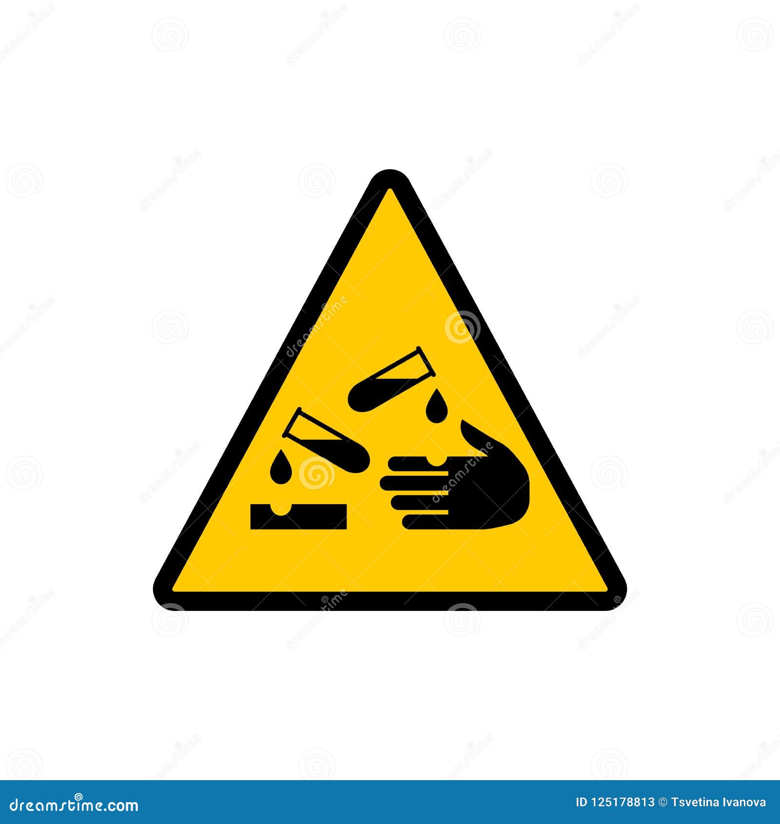 Corrosive Material Yellow Triangle Sign. Corrosive Hazard Vector Sign ... Corrosive Material Yellow Triangle Sign. Corrosive Hazard Vector Sign ...