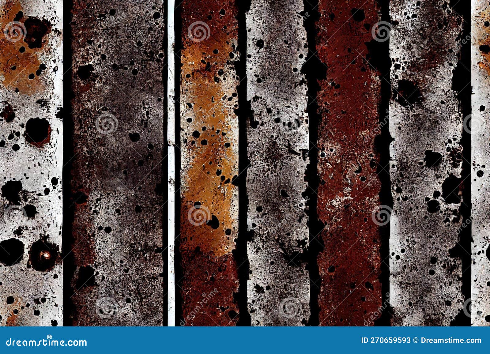 Corrosive Rust on Old Metal Wall with Plank Seamless Pattern. Vintage ...