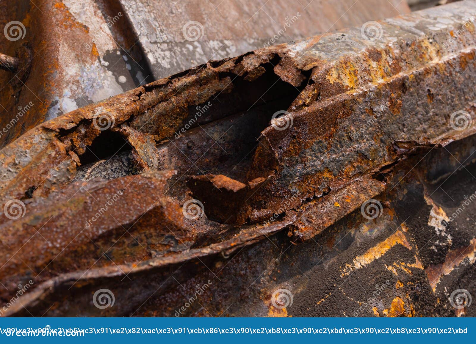 Corrosive Rusted Bolt with Nut at Font. Stock Image - Image of texture ...