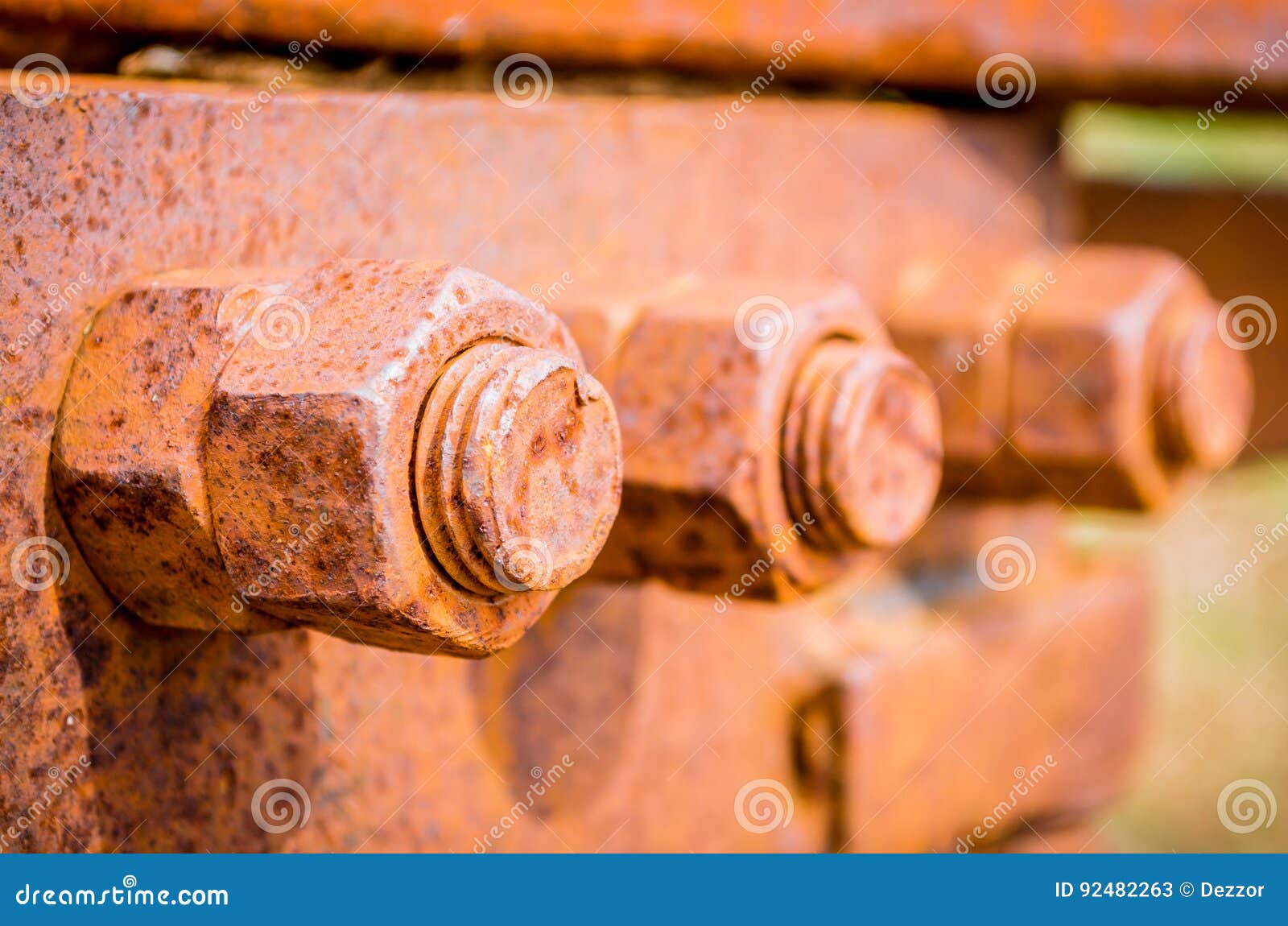 Corrosive Rusted Bolt with Nut. Grunge Industrial Construction Close Up ...