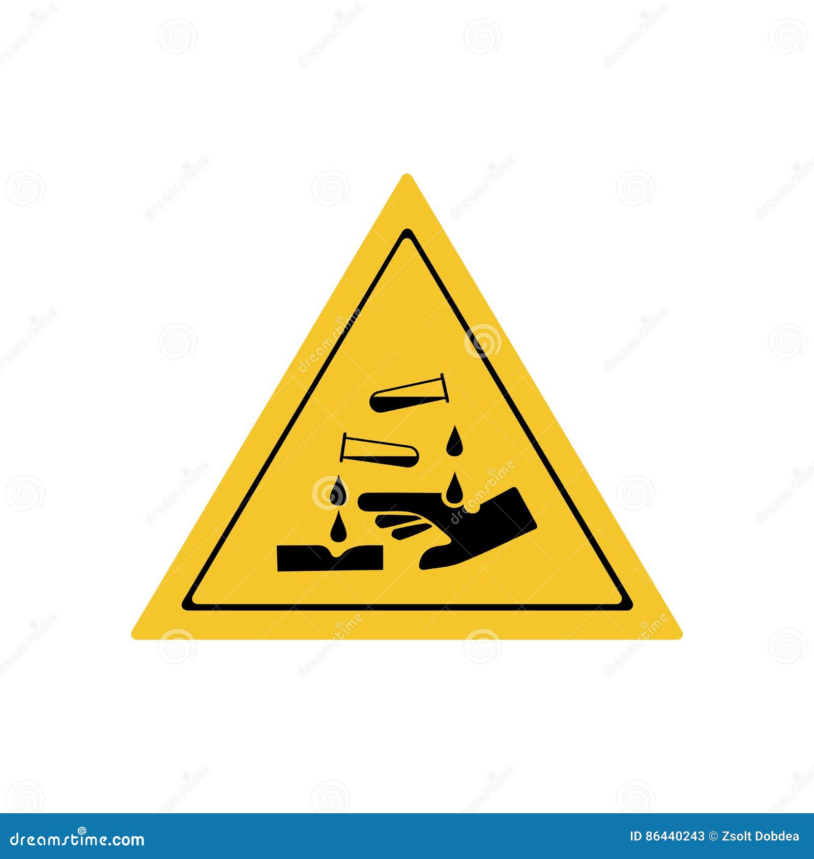 Corrosive Substance Sign On White Background. Beware Corrosive ...