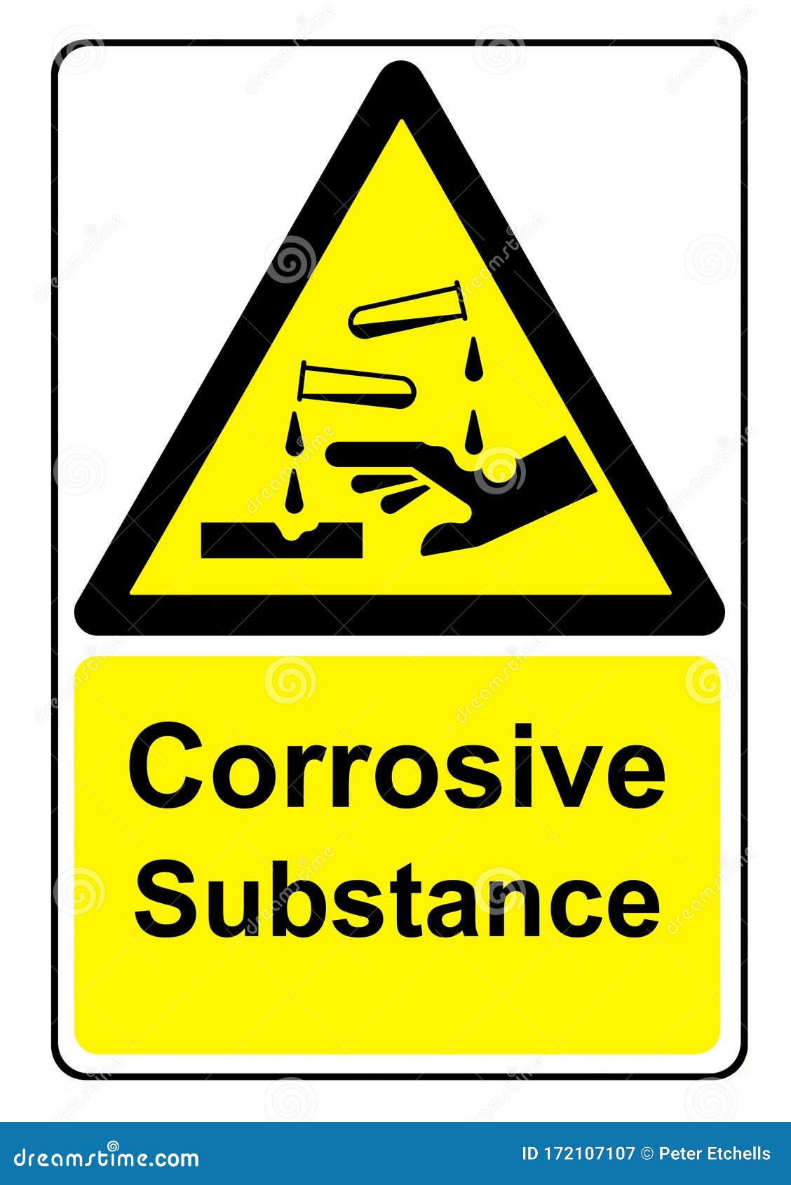 Corrosive substance sign stock vector. Illustration of beware - 172107107 Corrosive substance sign stock vector. Illustration of beware - 172107107