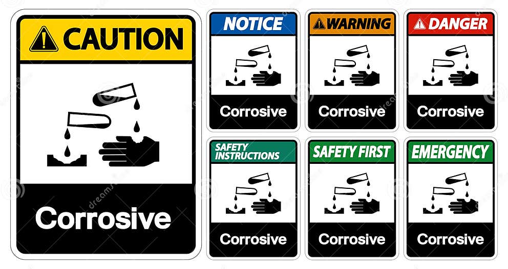 Corrosive Symbol Sign Isolate on White Background,Vector Illustration ...