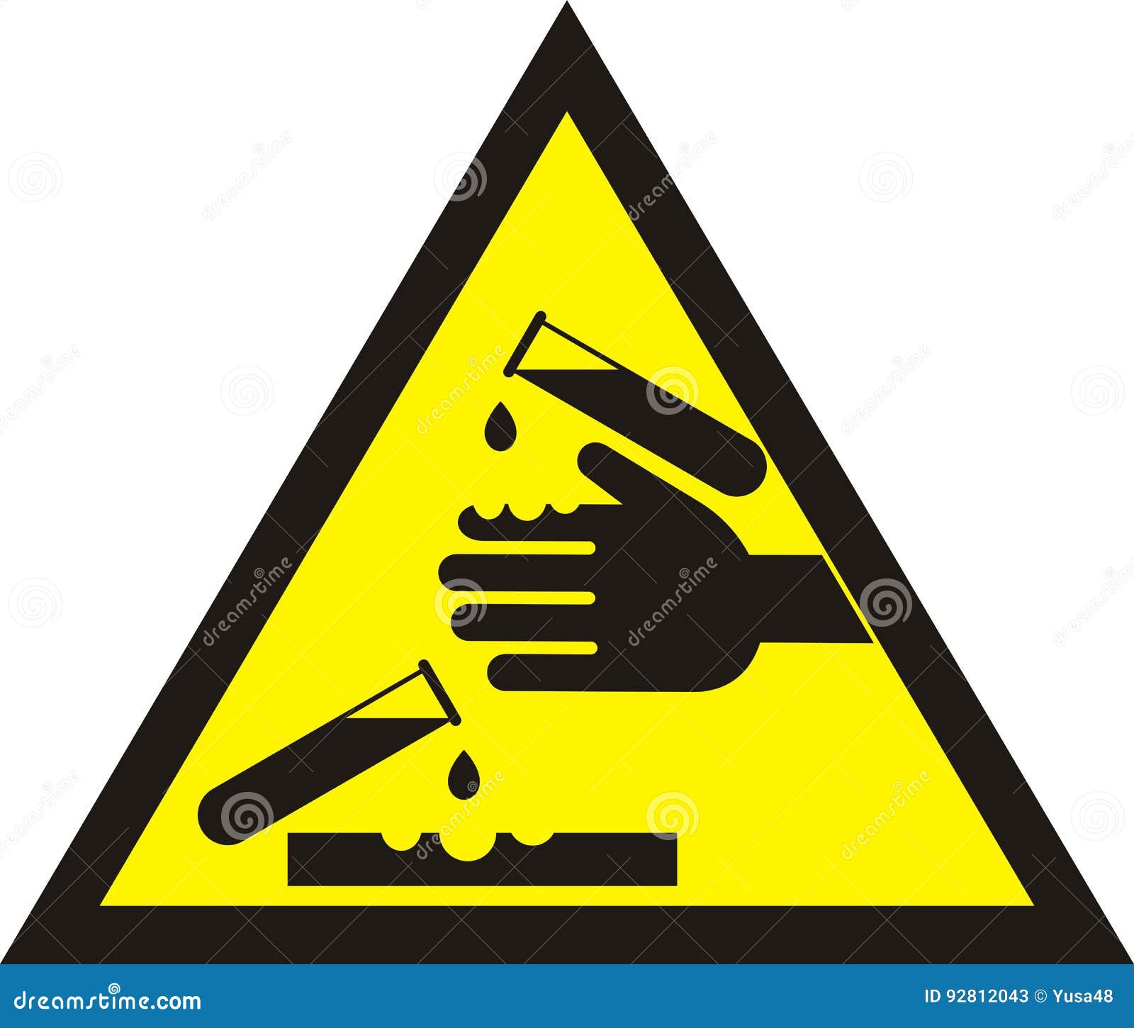 Corrosive Warning Sign. Warning Acid Sign. Cartoon Vector ...