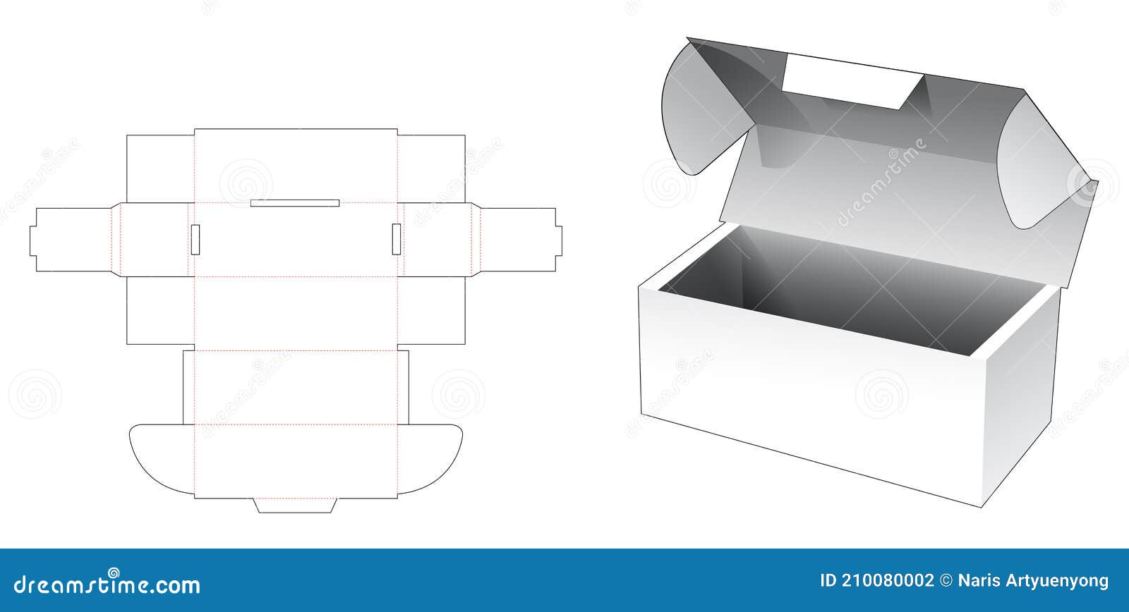 Corrugate Flip and Locked Point Box Die Cut Template Stock Vector ...