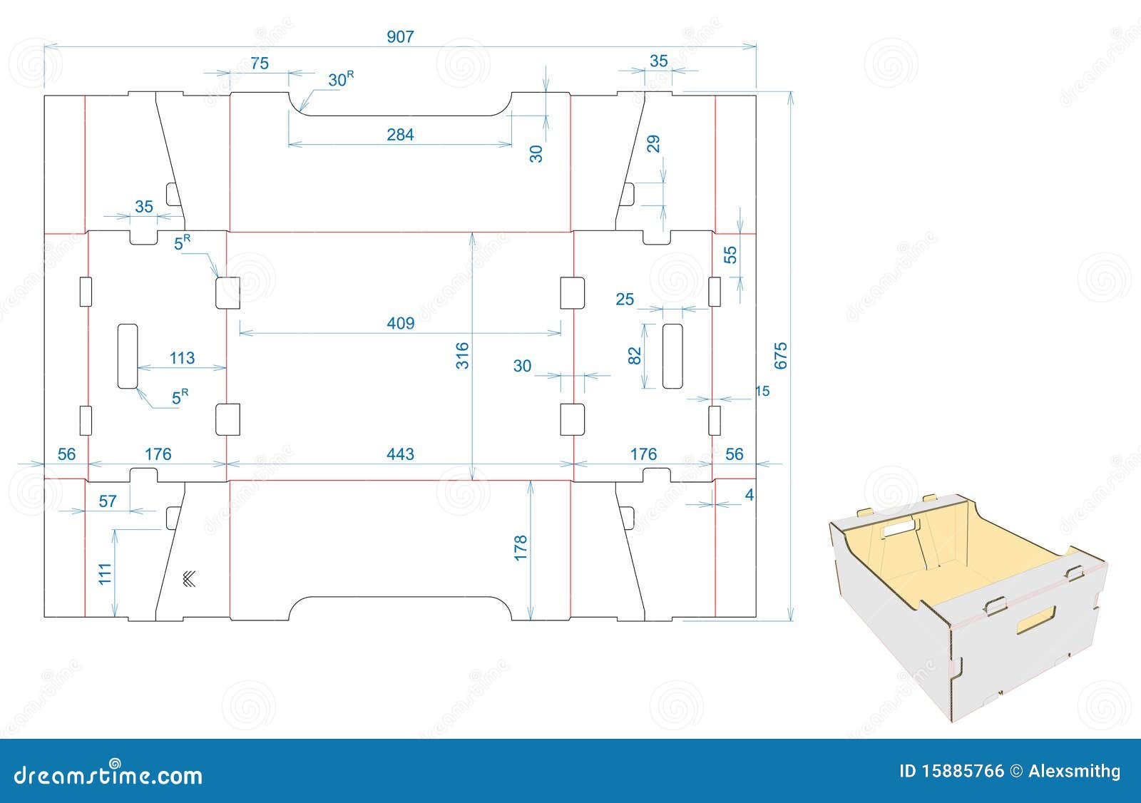 Corrugated board tray stock illustration. Illustration of package ...