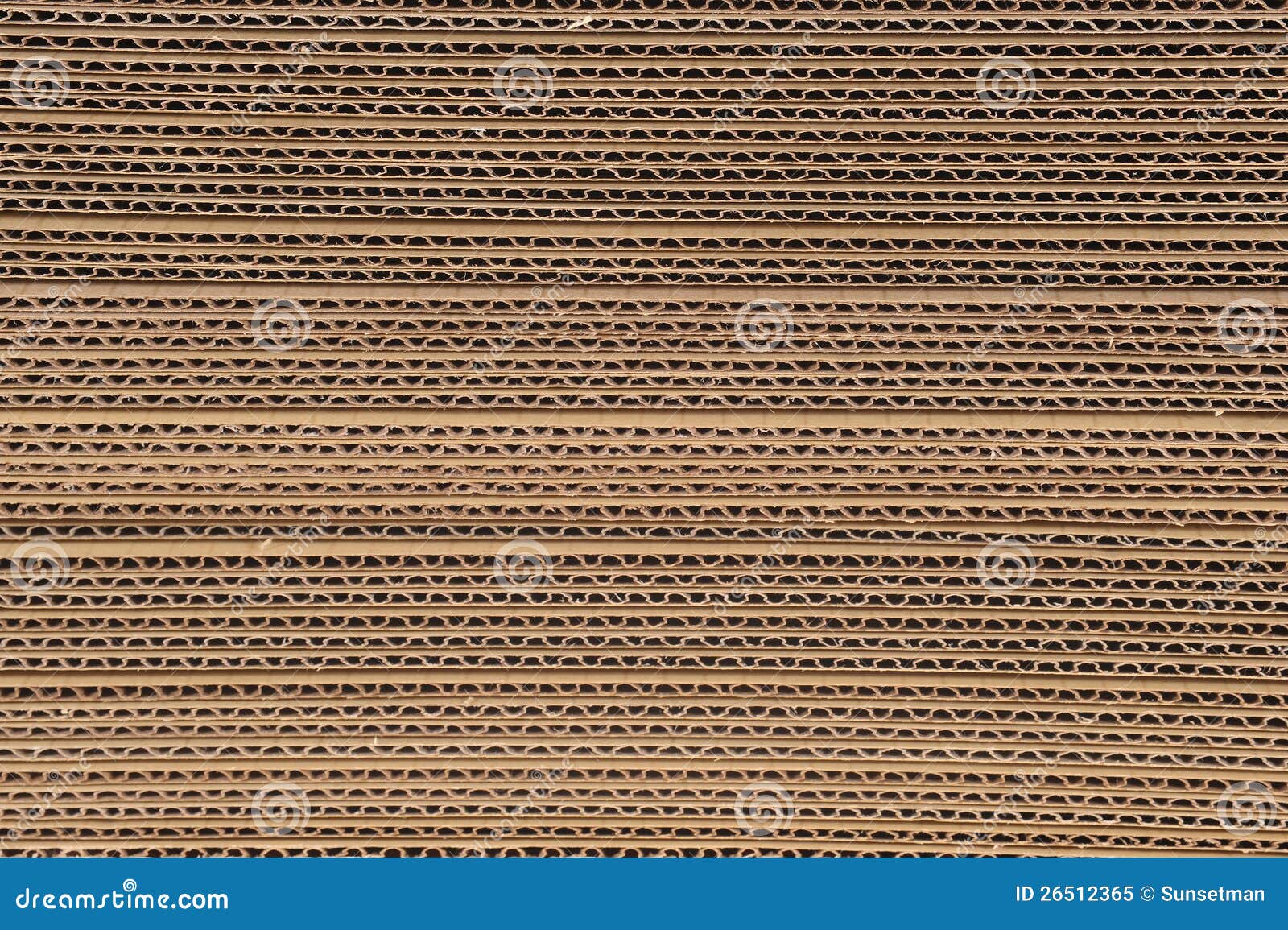 Stack Of Corrugated Cardboard Boxes. Egde View Of Flattened Boxes ...