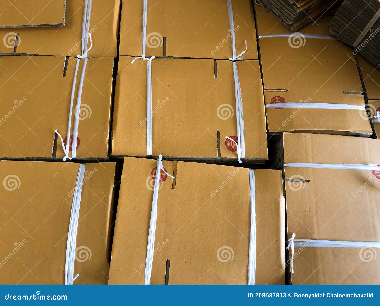 Corrugated Boxes and Parcel Box Warehouse. Stock Image - Image of ...