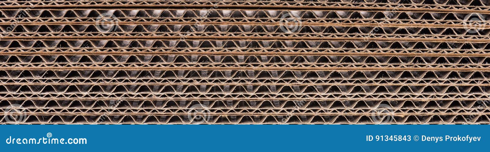 Corrugated Cardboard Texture Seamless Background. Horizontal Stripe ...