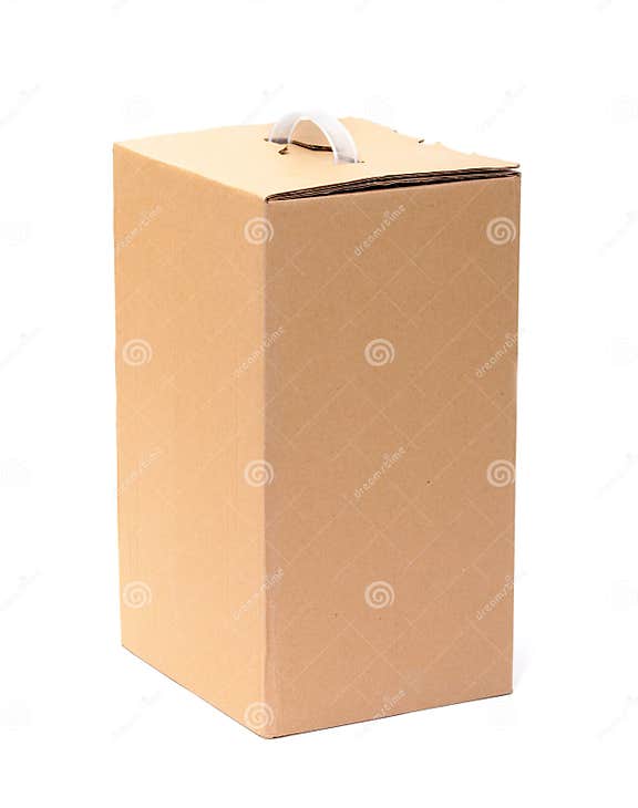 Corrugated Cardboard Box with Handle Stock Photo - Image of container ...