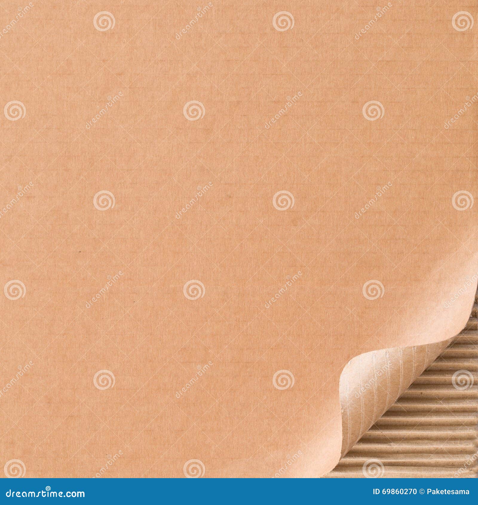 Corrugated Cardboard with Curled Corner Stock Photo - Image of ...