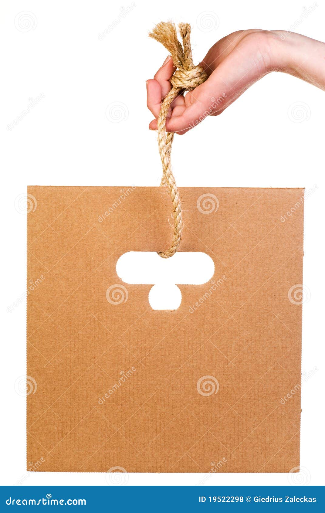 Corrugated Cardboard Hanging on Rope Stock Photo - Image of cardboard ...