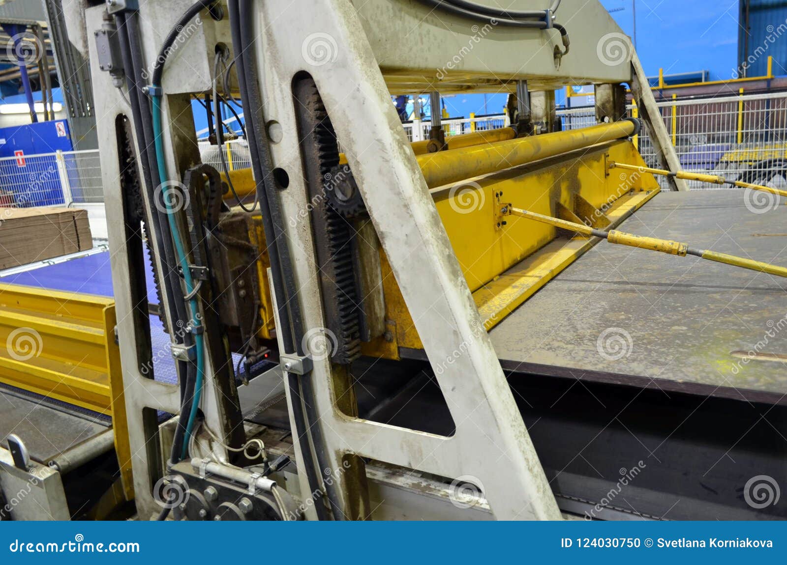 Corrugated Cardboard Production Line Stock Photo - Image of equipment ...