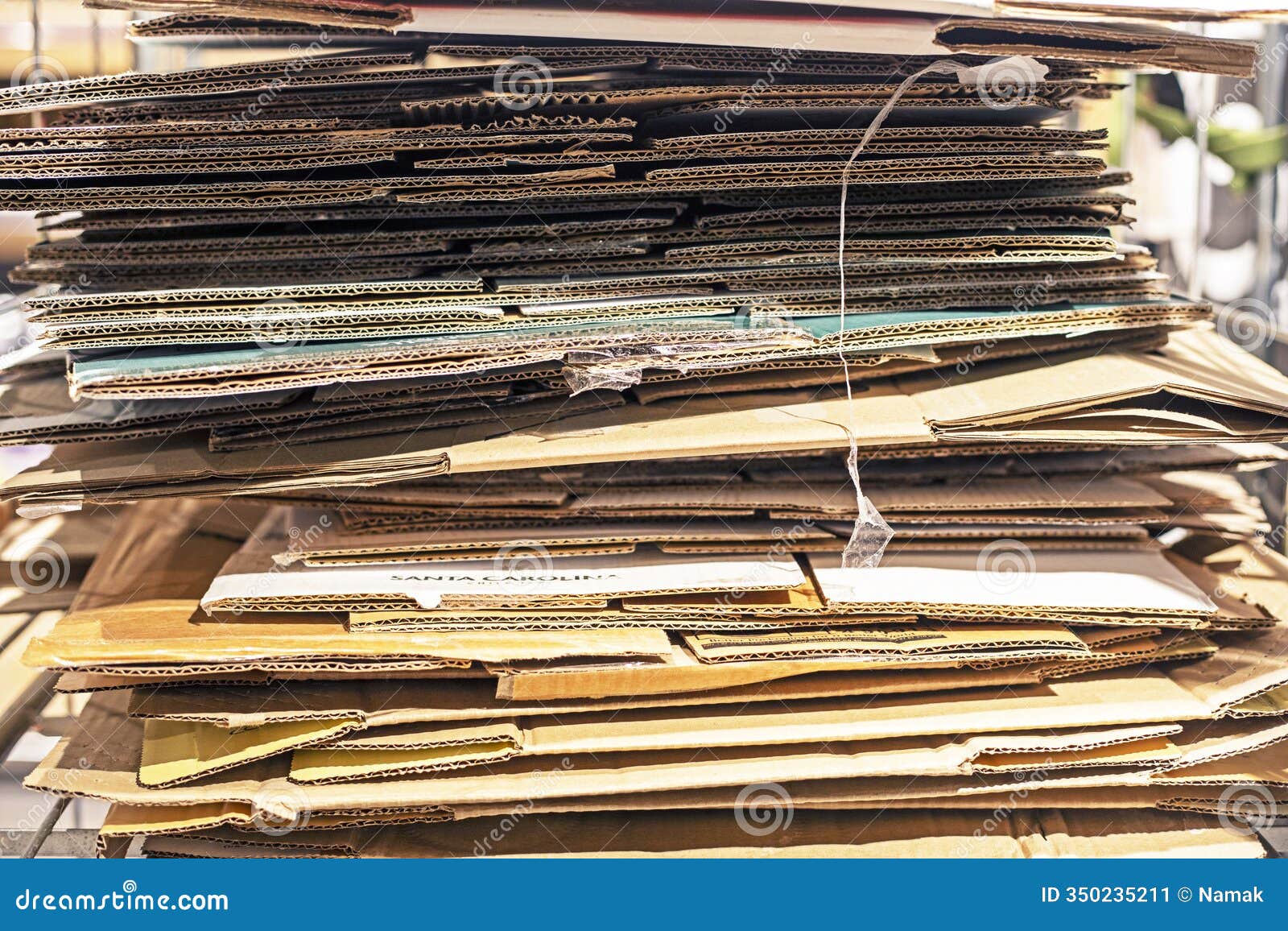 Corrugated Cardboard Sheets Stacked. Recyclables and Products Stock ...