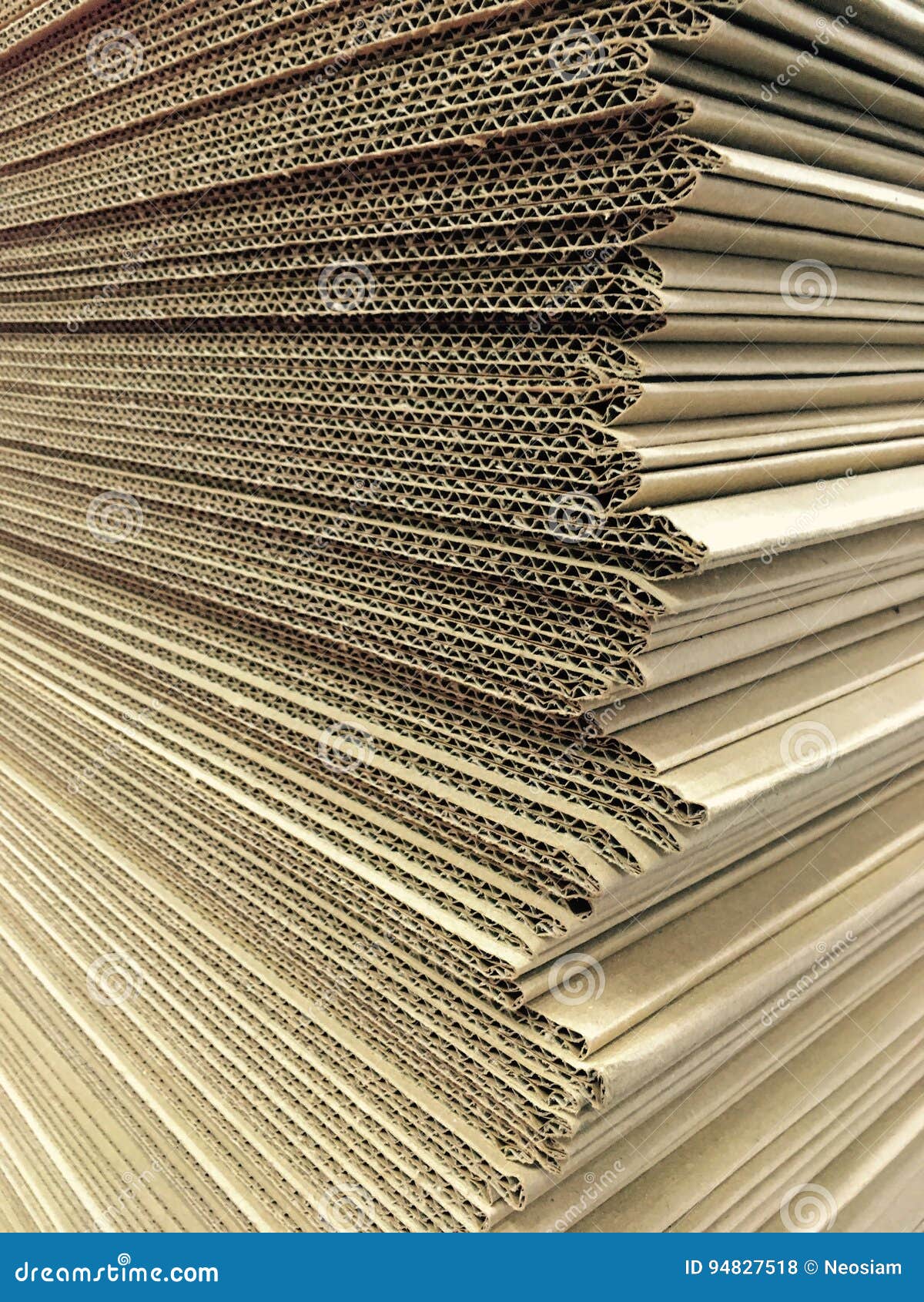 A Cardboard Sheets In Stack. Perforated Sheets Of Corrugated Cardboard ...