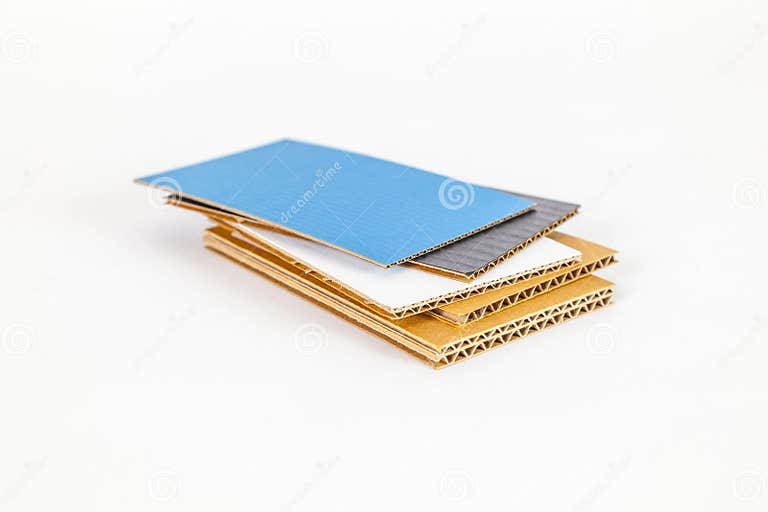 Corrugated Cardboards in Different Colours Stock Photo - Image of color ...