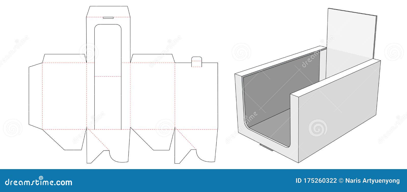 Corrugated Box Template, Vector With Die Cut / Laser Cut Lines. Self ...