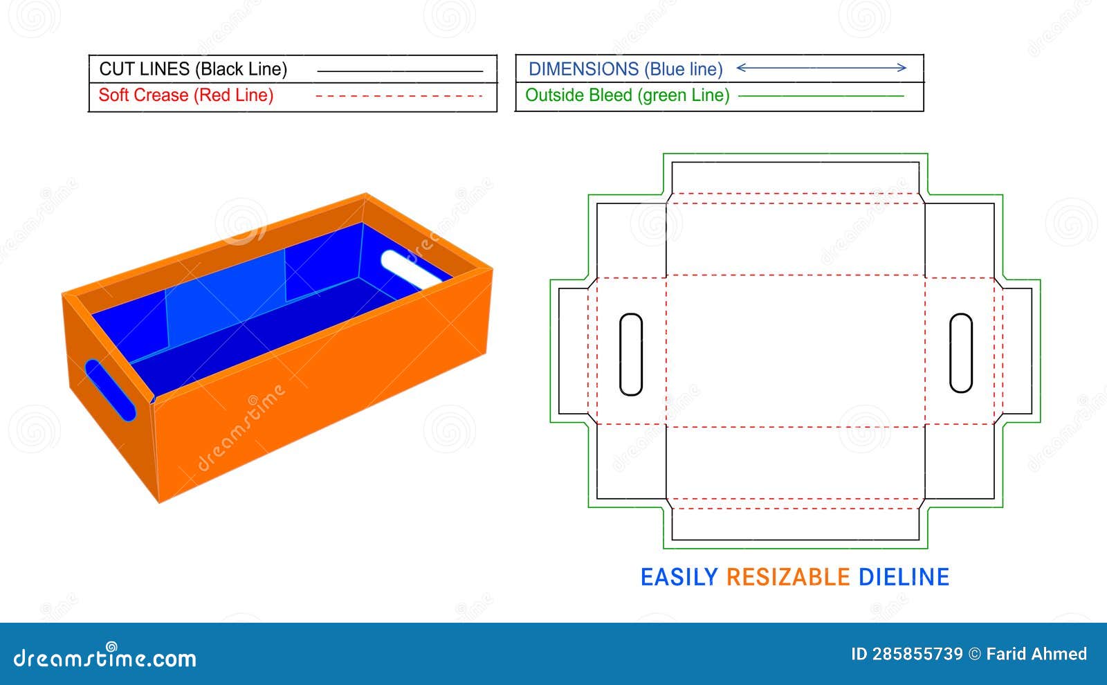 Corrugated Crate Box, Fruit Carton Box Die Line And 3D Vector, Easily ...