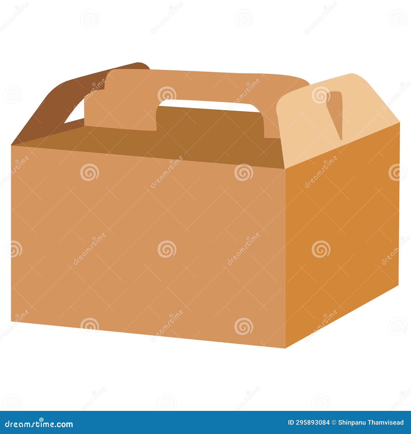 Corrugated Handle Brown Box Packaging Die Cut Template Design. Stock ...