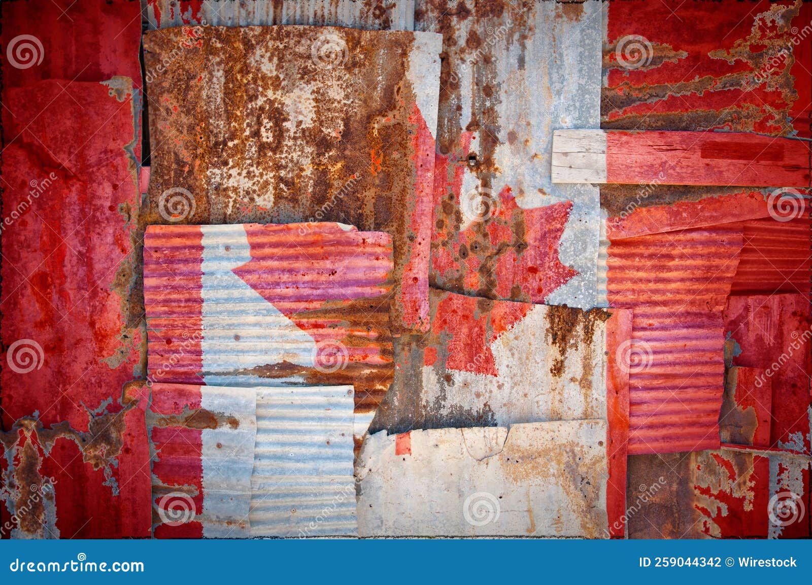 Corrugated Iron Canada Flag Stock Photo - Image of painted, metal ...
